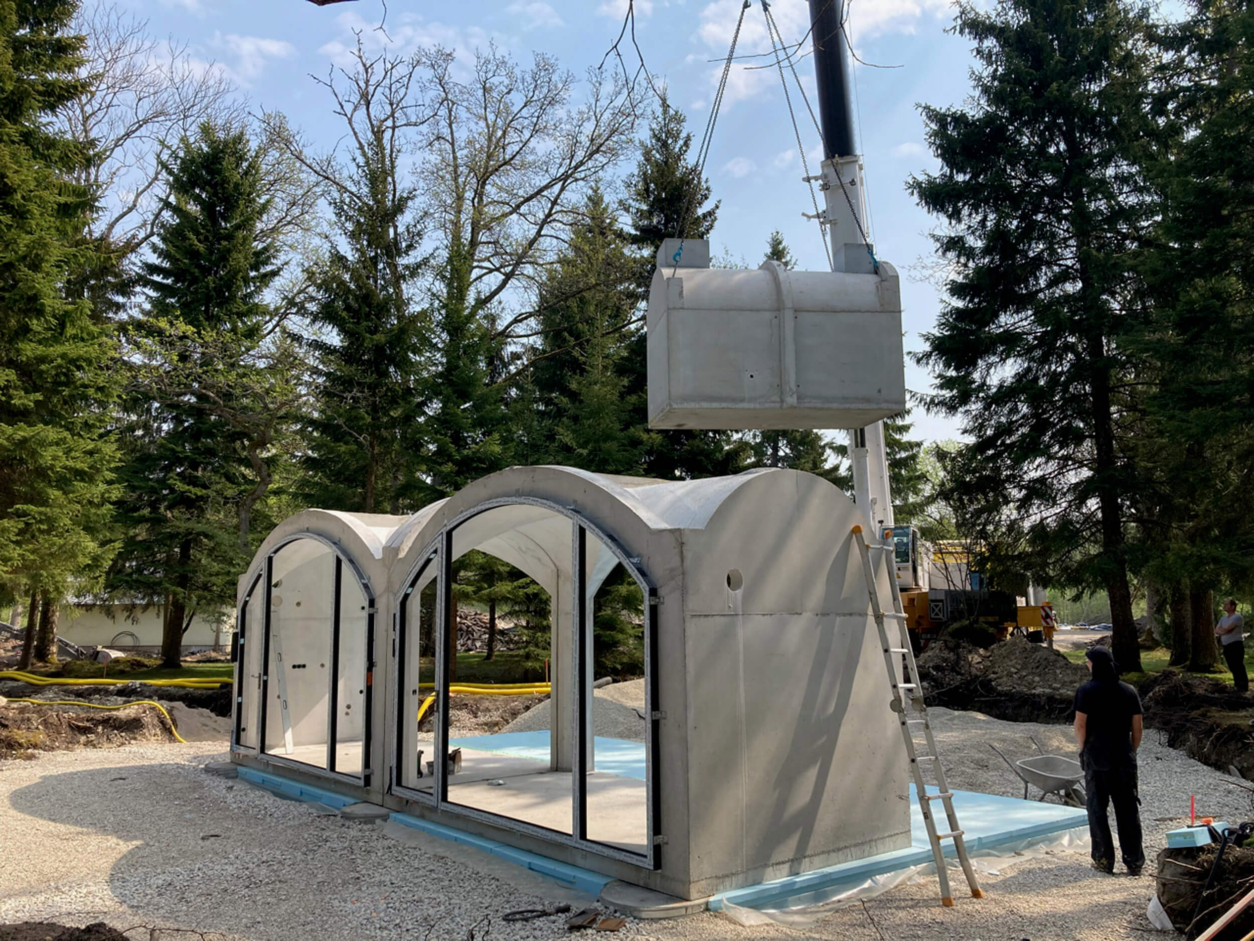 Construction and installation of a cellar, sauna and modular house ...